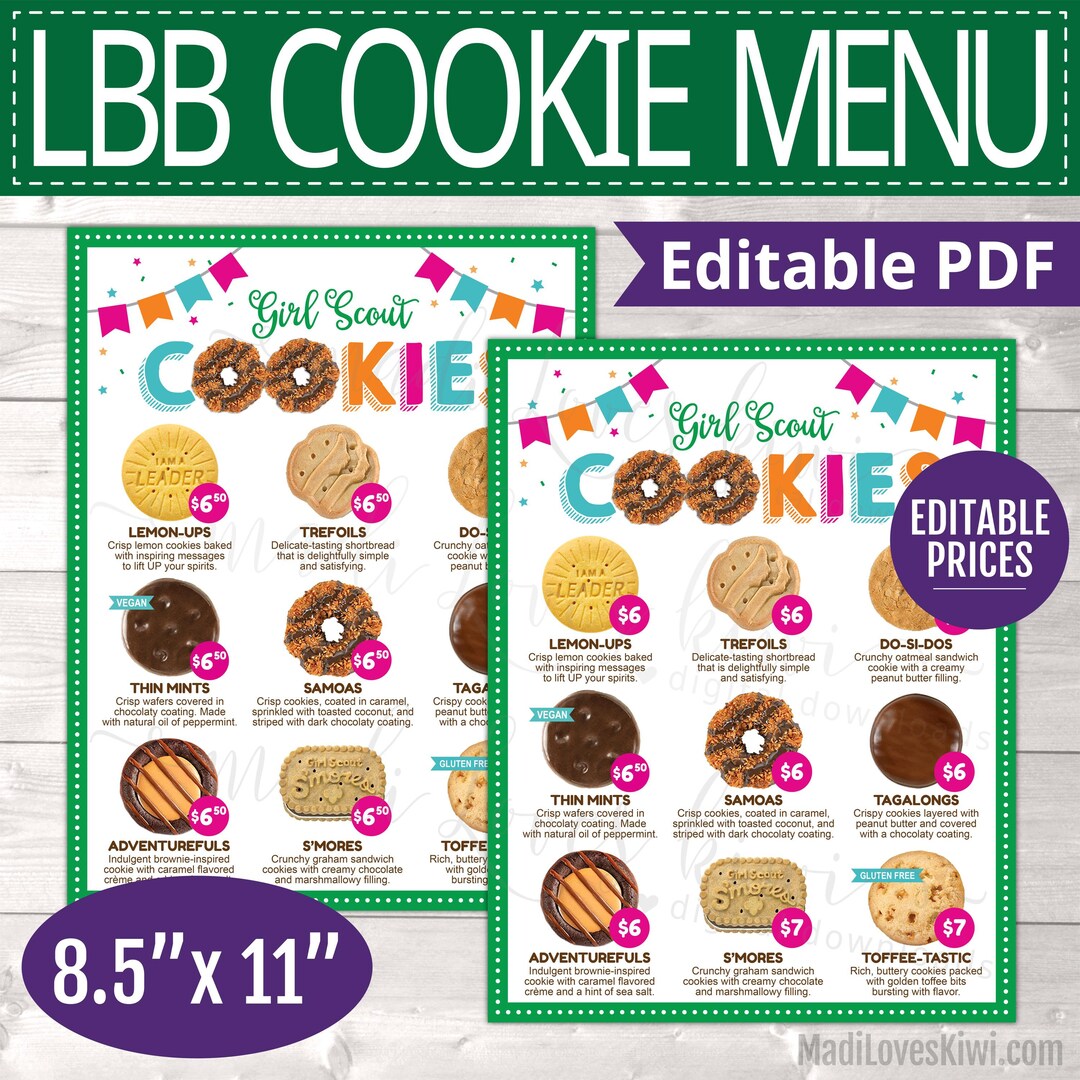 2025 LBB Scout Cookie Menu Instant Download, 8.5x11 Printable Price ...
