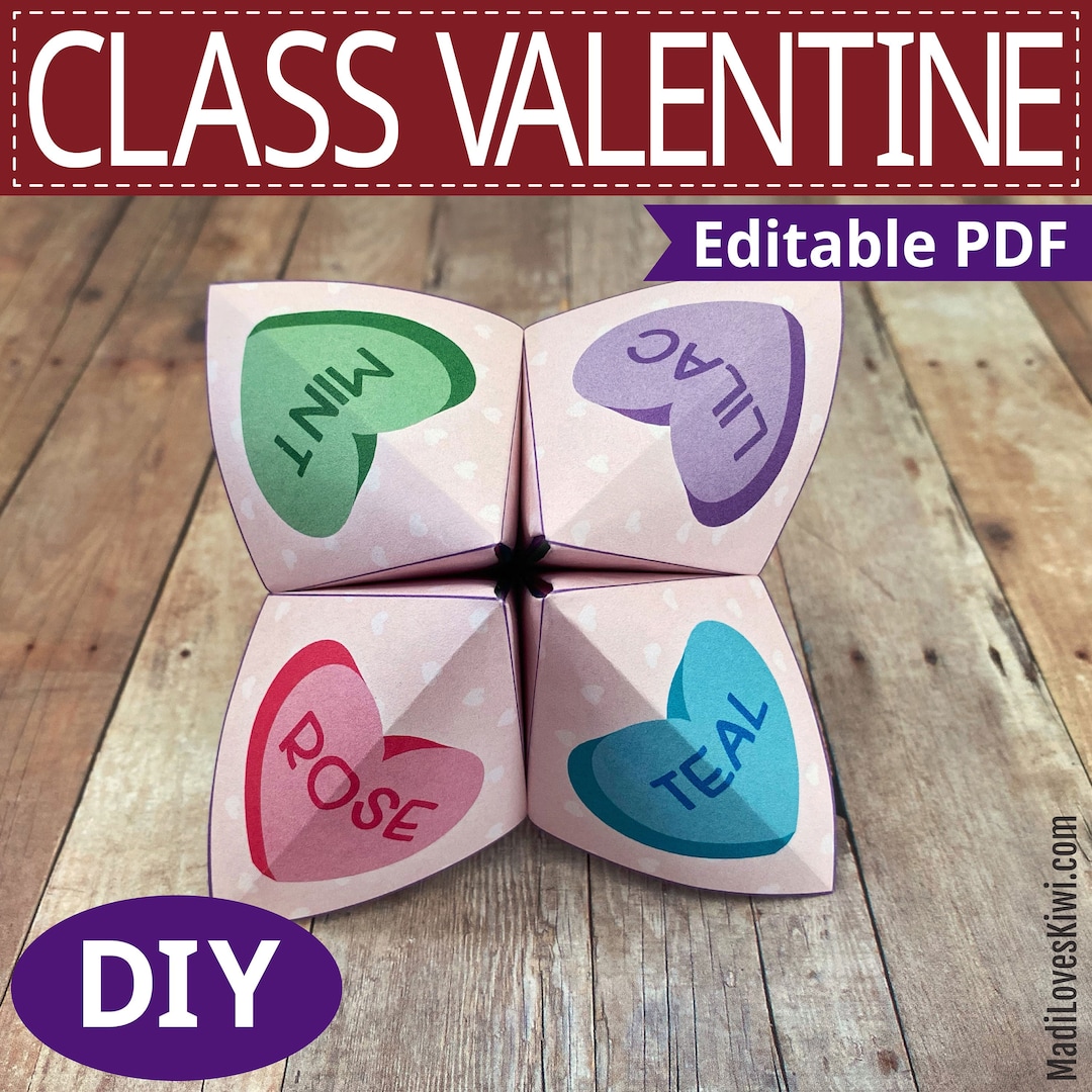 Editable Valentine Cootie Catcher Game, Printable Class Fortune Teller ...