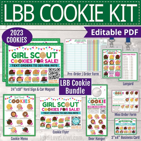 2023 LBB Printable Girl Scout Cookie, Editable Door Hanger, Yard Sign ...