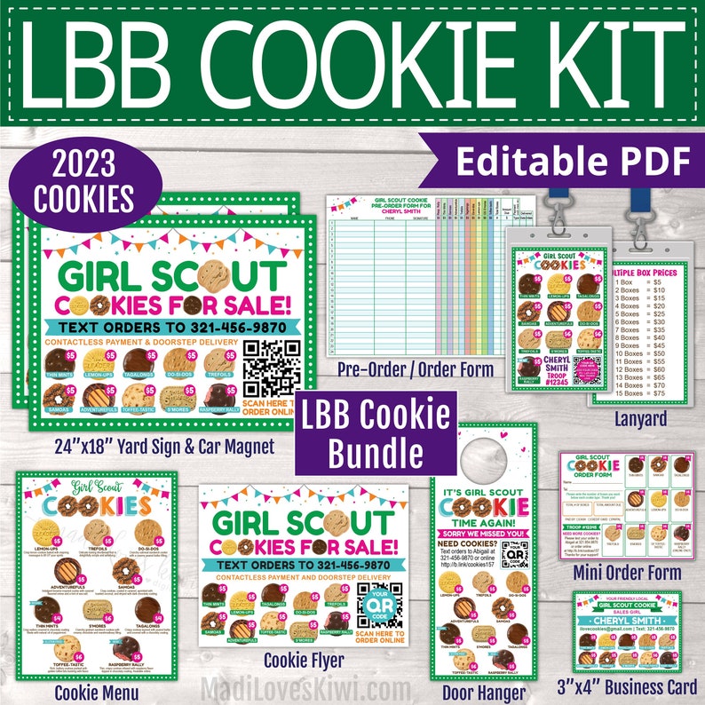 2023 LBB Printable Girl Scout Cookie Editable Door Hanger - Etsy