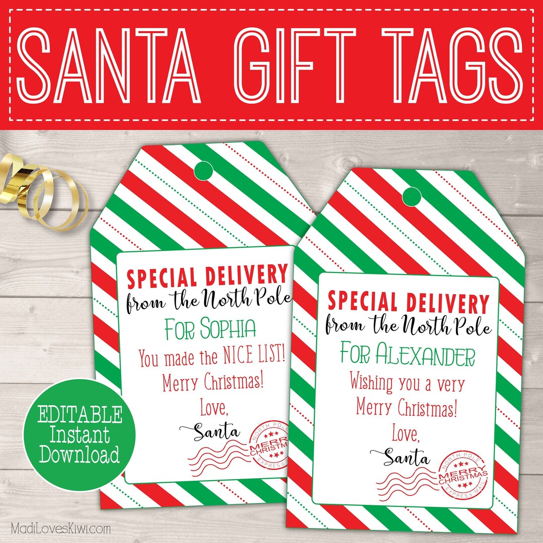 Special Delivery From North Pole Instant Download, Personalized Santa ...