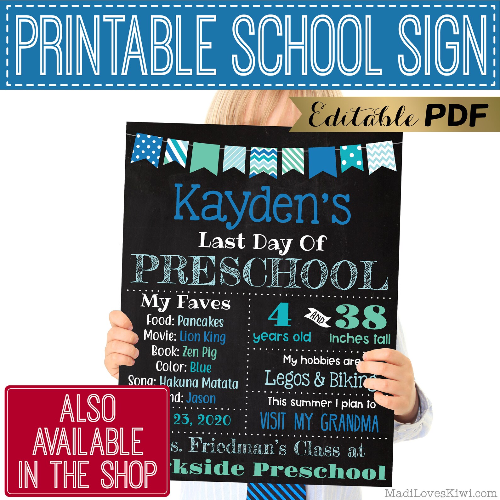 Editable First Day of School Sign Printable Back to School - Etsy