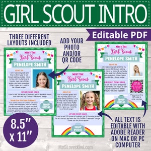 Printable Meet the Scout Intro Sheet, Editable Girl Cookie Seller ...