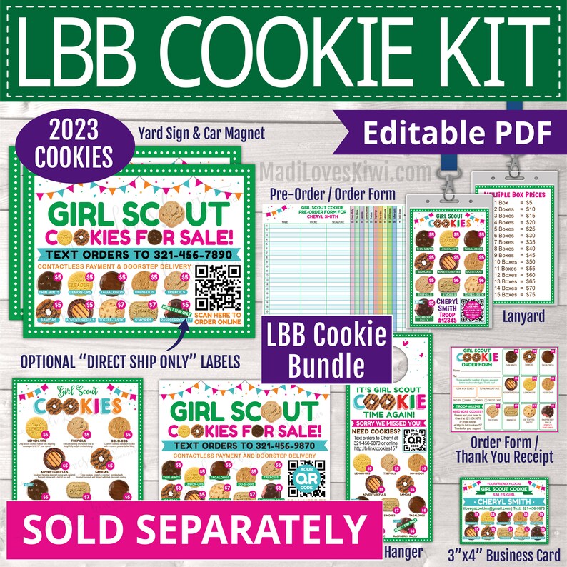 2023 Editable LBB Girl Scout Cookie Sales Tally Sheet - Etsy