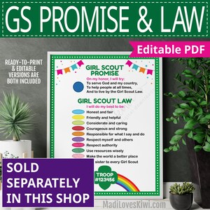 Printable Scout Kindness Journal, Editable Girl Troop Leader Book ...