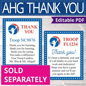 Editable American Heritage Girl Bookmark, Printable AHG Troop Leader ...