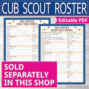 Printable Cub Scout Meeting Agenda, Editable Pack Leader Planner ...