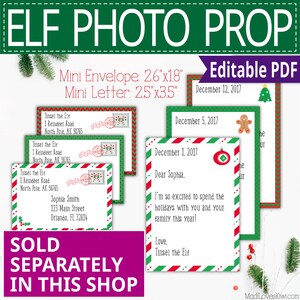 Mini Editable Elf Photo Prop, Printable Instagram Selfie Kit ...
