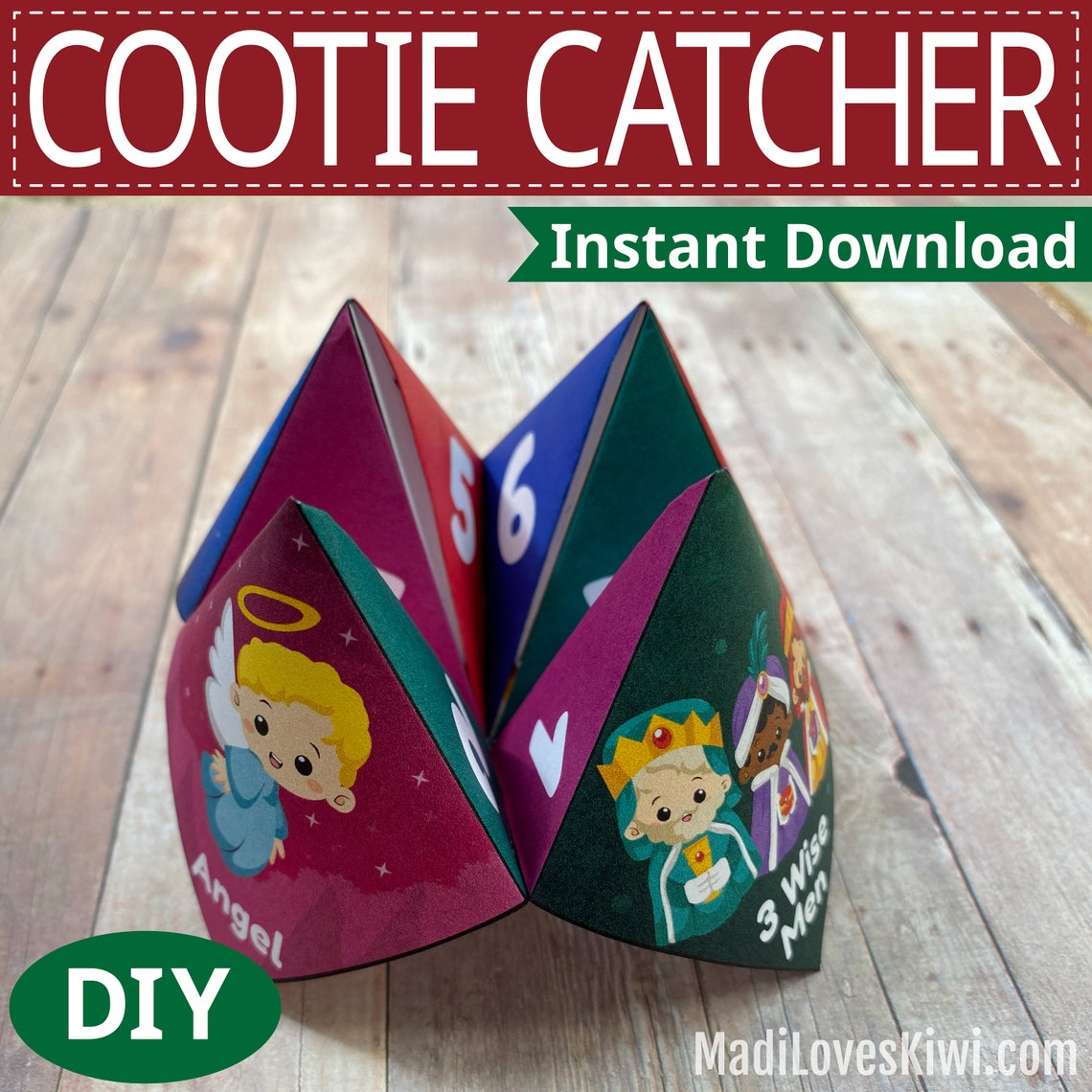 Christmas Cootie Catcher Game With Bible Verses Printable | Etsy
