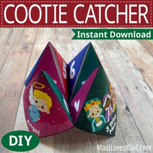 Christmas Cootie Catcher Game With Bible Verses, Printable Fortune ...