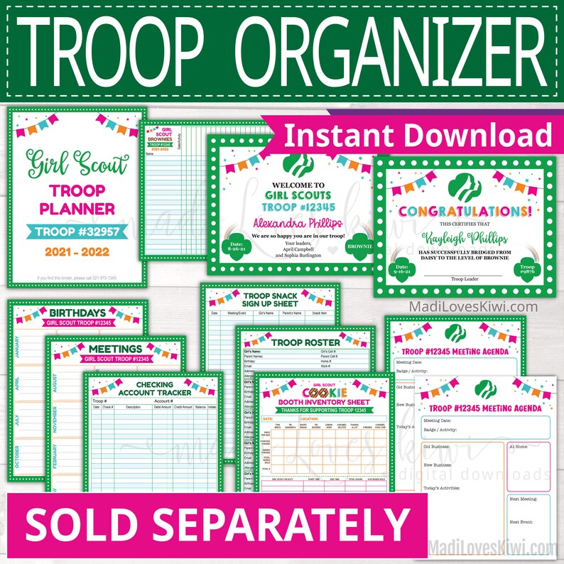 Editable Scout Meeting Sign In Sheet Printable Girl Troop Leader