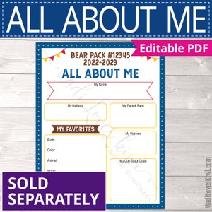 Printable Cub Scout Den Birthday Tracker, Editable Pack Leader Meeting ...