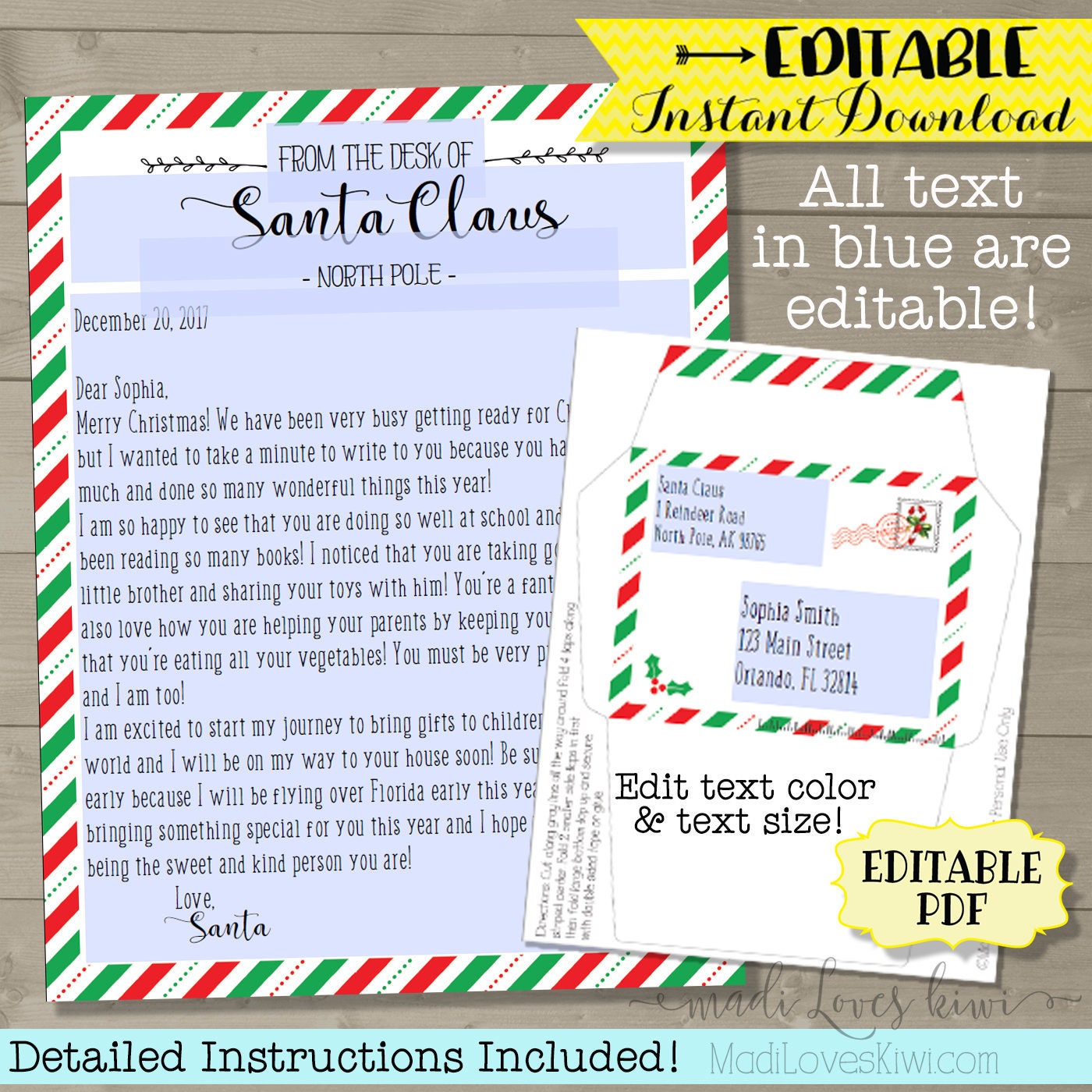 Personalized Santa Letter Kit Printable Santa's Nice List - Etsy UK