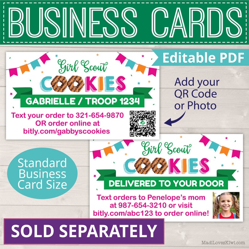 2023 Abc Printable Girl Scout Cookie Lanyard Editable Menu Etsy