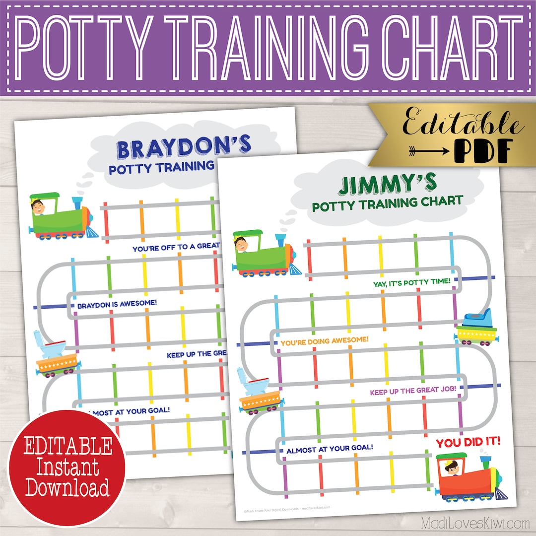 Train Potty Training Chart Printable, DIY Potty Training Reward for ...
