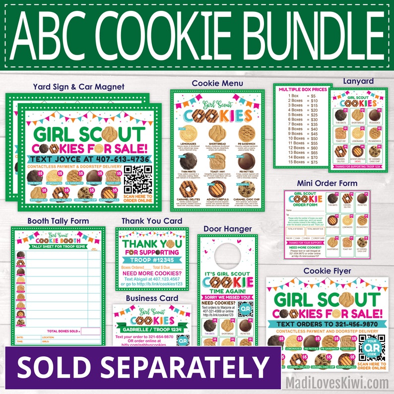 2023 Abc Printable Girl Scout Flyer With Qr Code Cookie Menu Etsy