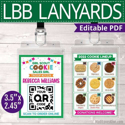 2023 ABC Printable Girl Scout Cookie Lanyard Editable Menu - Etsy