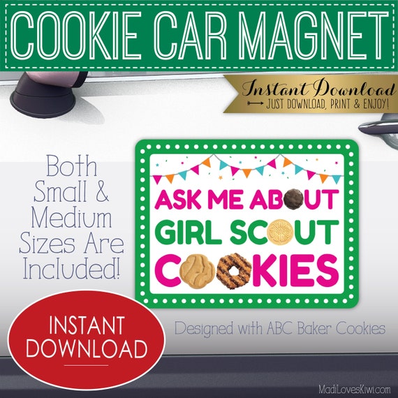 ABC Ask Me About Girl Scout Cookies Car Magnet, Small & Medium Decal ...