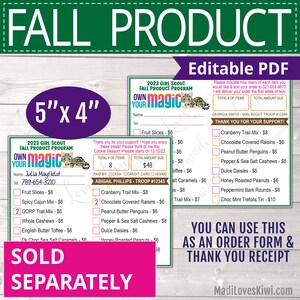 Printable Scout Fall Product Business Card With QR Code, Editable Candy ...