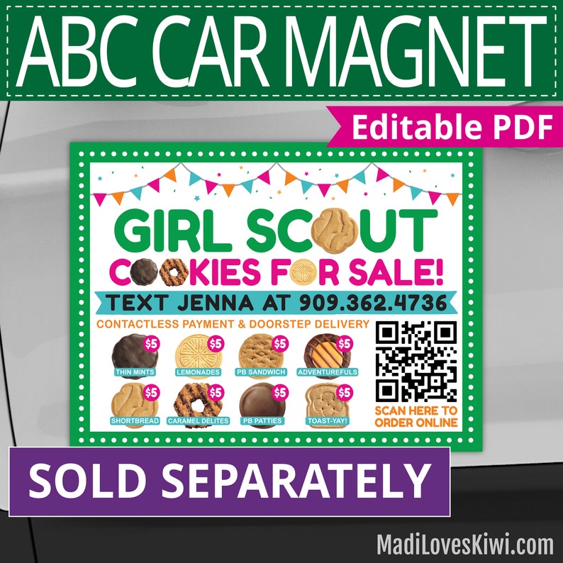2022 Abc Printable Girl Scout Thank You Note Editable Cookie Etsy