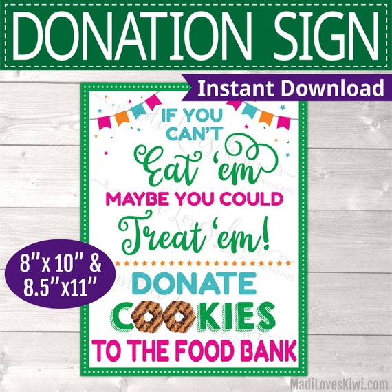 Girl Scouts Donation Sign Printable, Donate Cookies to the Food Bank ...