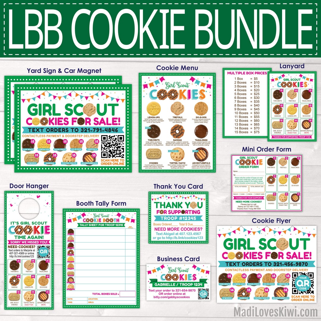 2024 LBB Girl Scout Cookie imprimible, colgador de puerta, letrero de ...