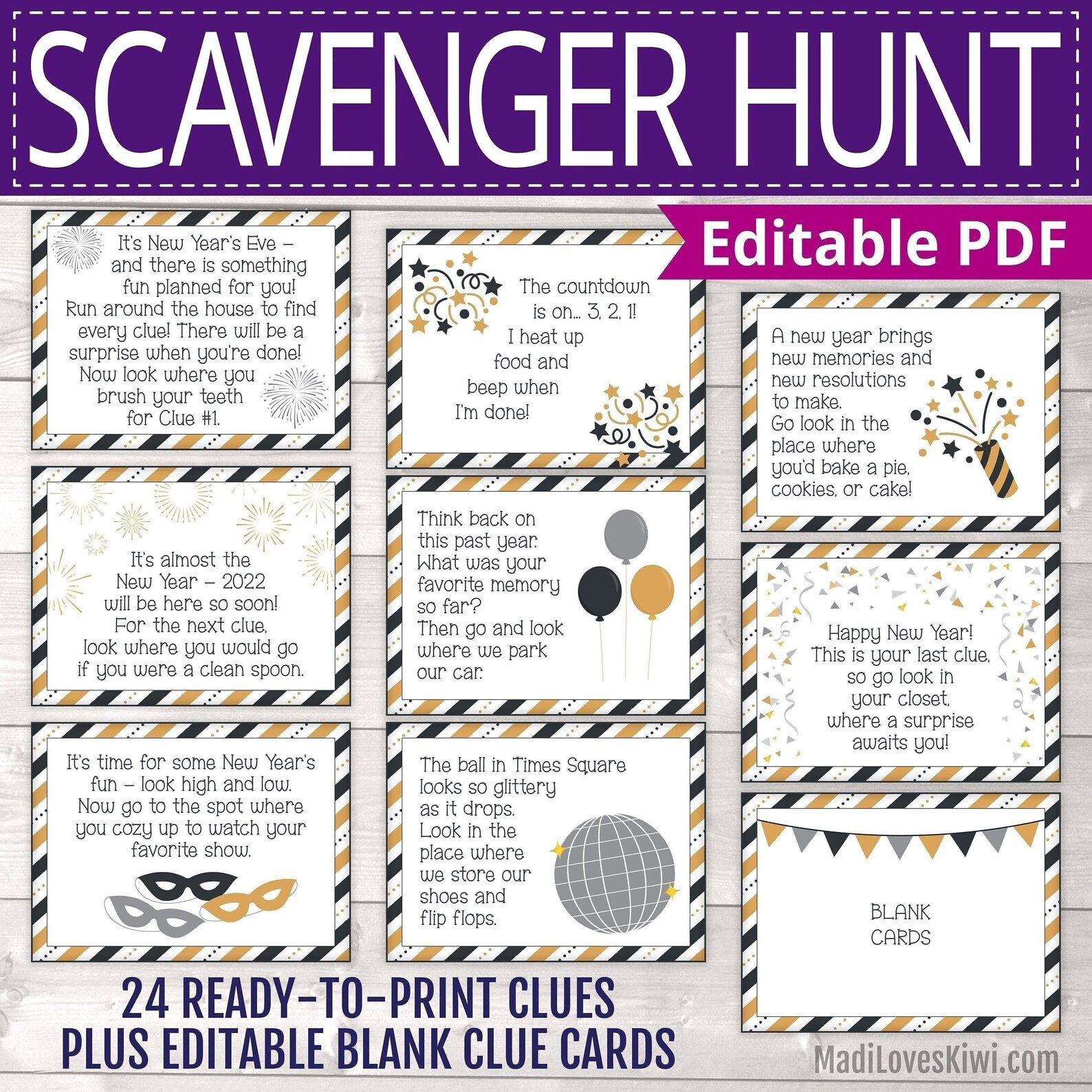 24 Printable New Year Scavenger Hunt Instant Download - Etsy