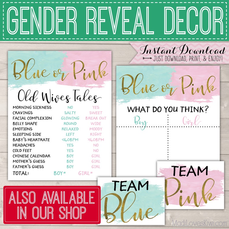 Wizard or Witch Gender Reveal Decoration Kit Printable Old | Etsy