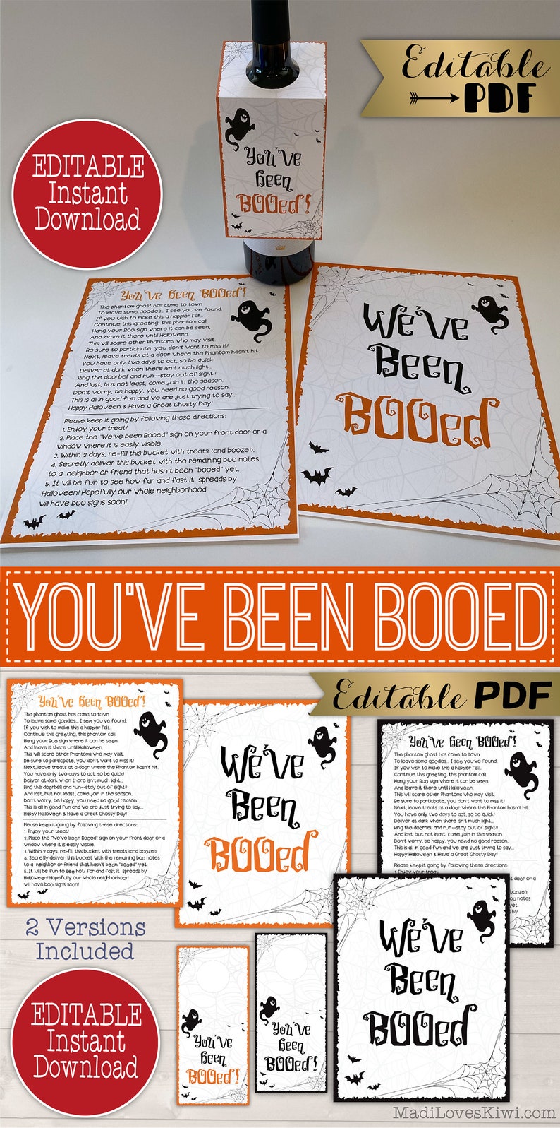 Editable You've Been Booed Halloween Game Kit Printable | Etsy