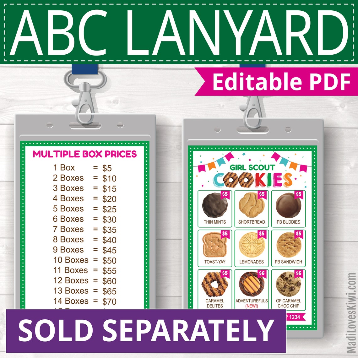 2022 Abc Girl Scout Cookie Order Form Printable Editable Menu Etsy Canada