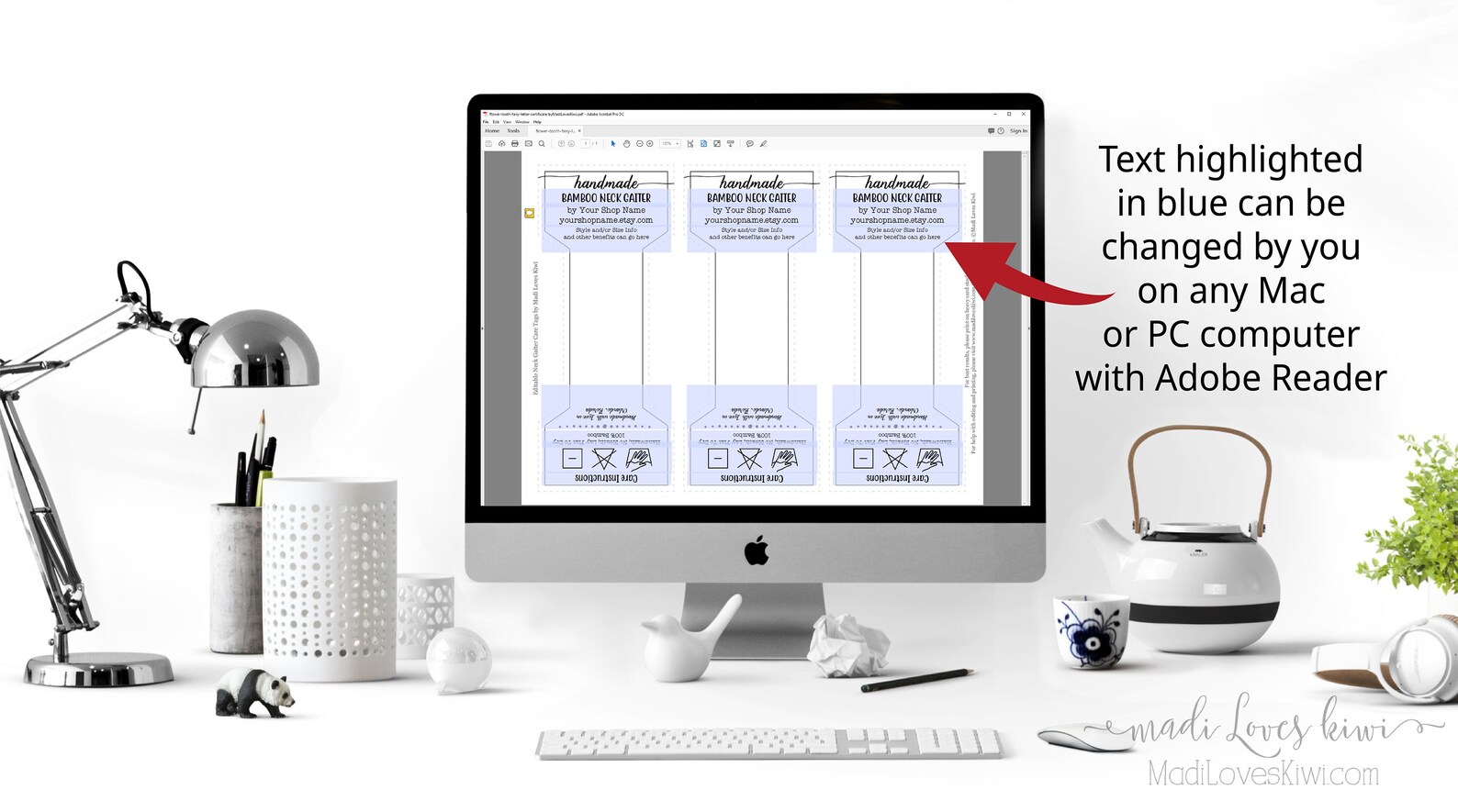 EDITABLE Headband Tag Template Printable Neck Gaiter Product - Etsy