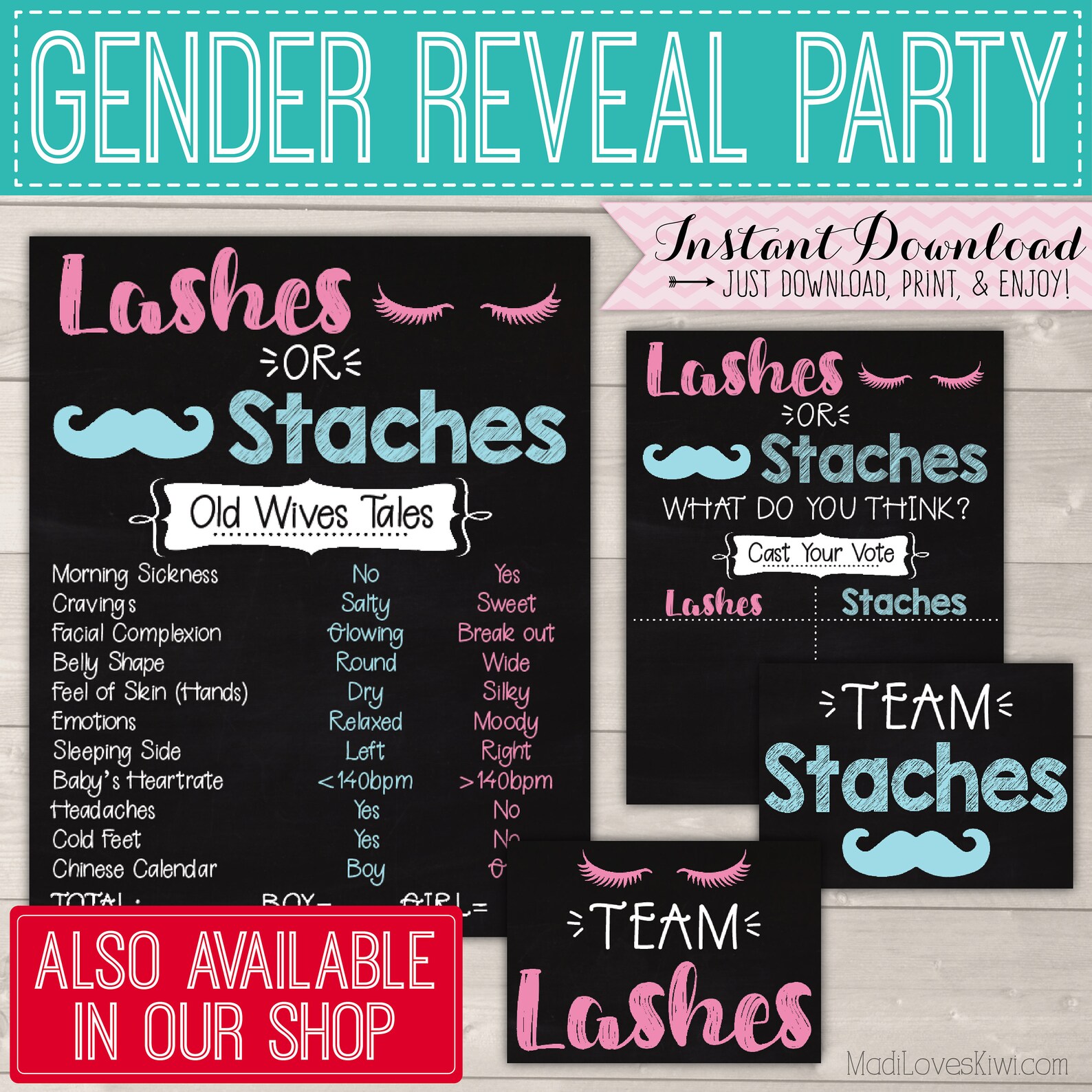 Wizard or Witch Gender Reveal Decoration Kit Printable Old | Etsy