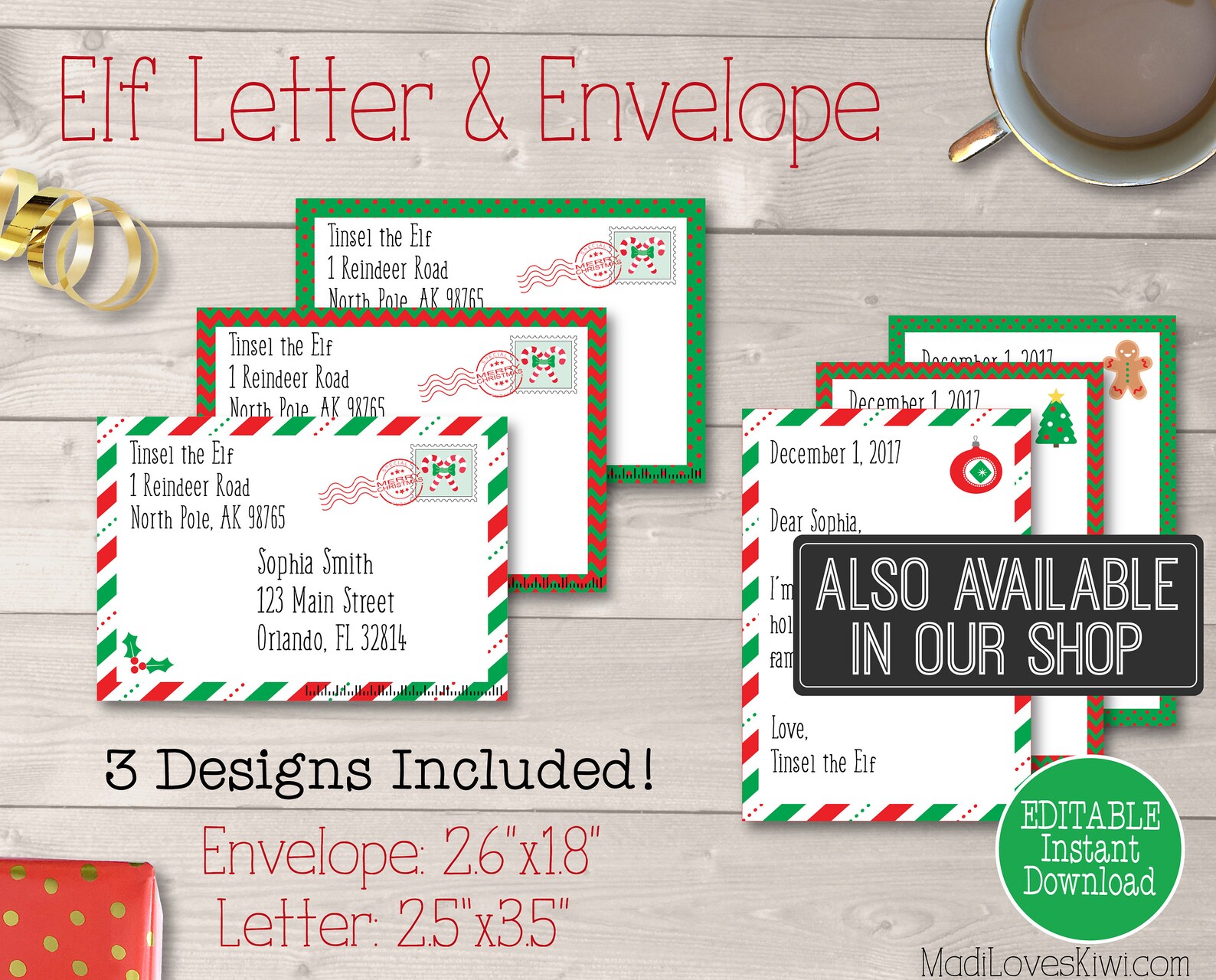 2 Mini Christmas Gift Tags Printable Reusable Holiday | Etsy