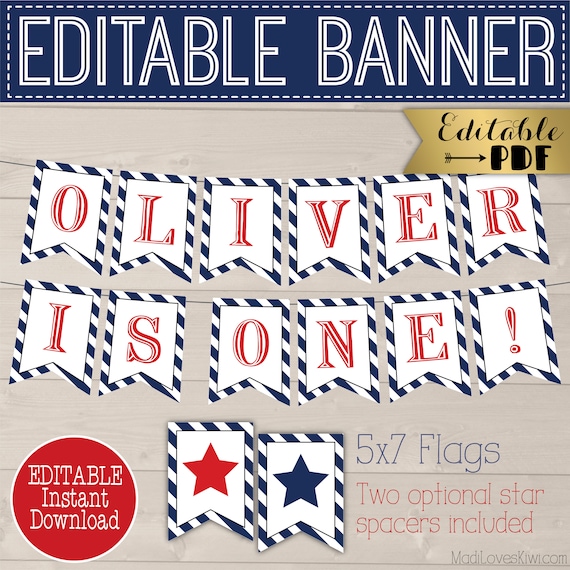 Editable Train Party Banner, Printable Happy Birthday Pennant ...