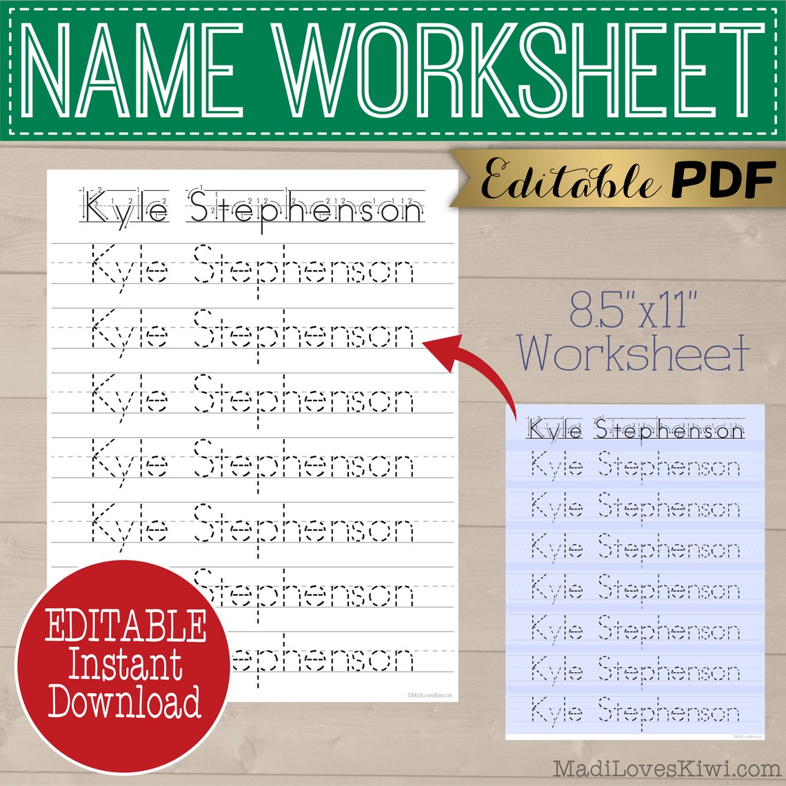 Editable Name Writing Worksheet Printable Handwriting Print | Etsy