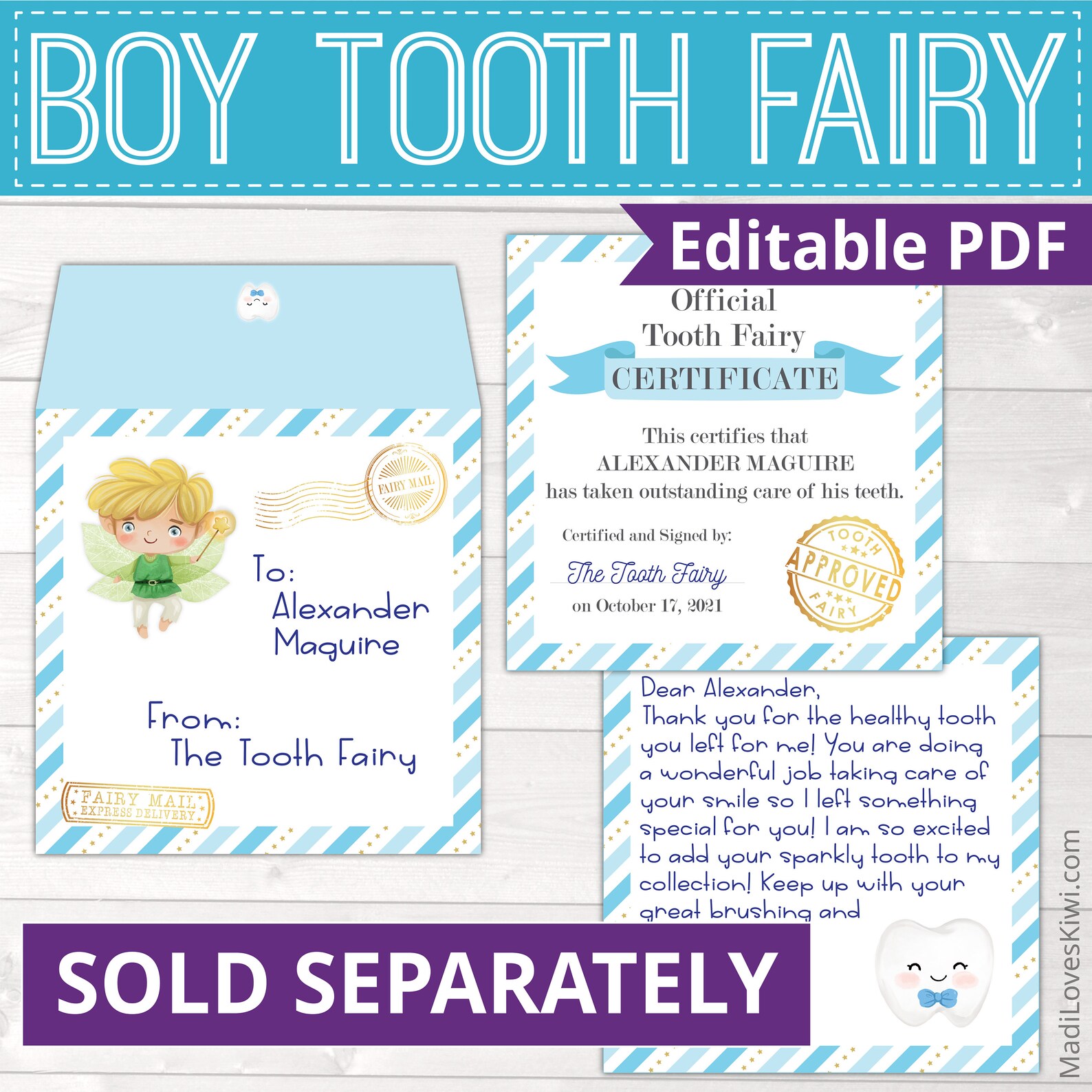 Boy Tooth Fairy Prop First Lost Tooth Photo Prop Printable | Etsy