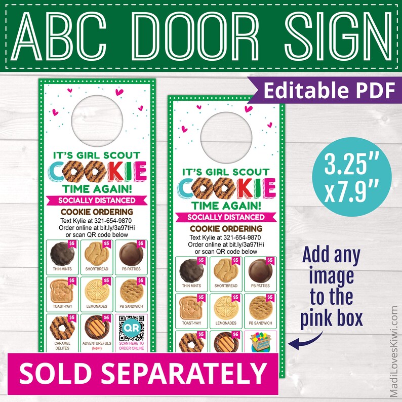 2023 ABC Printable Girl Scout Cookie Lanyard Editable Menu - Etsy