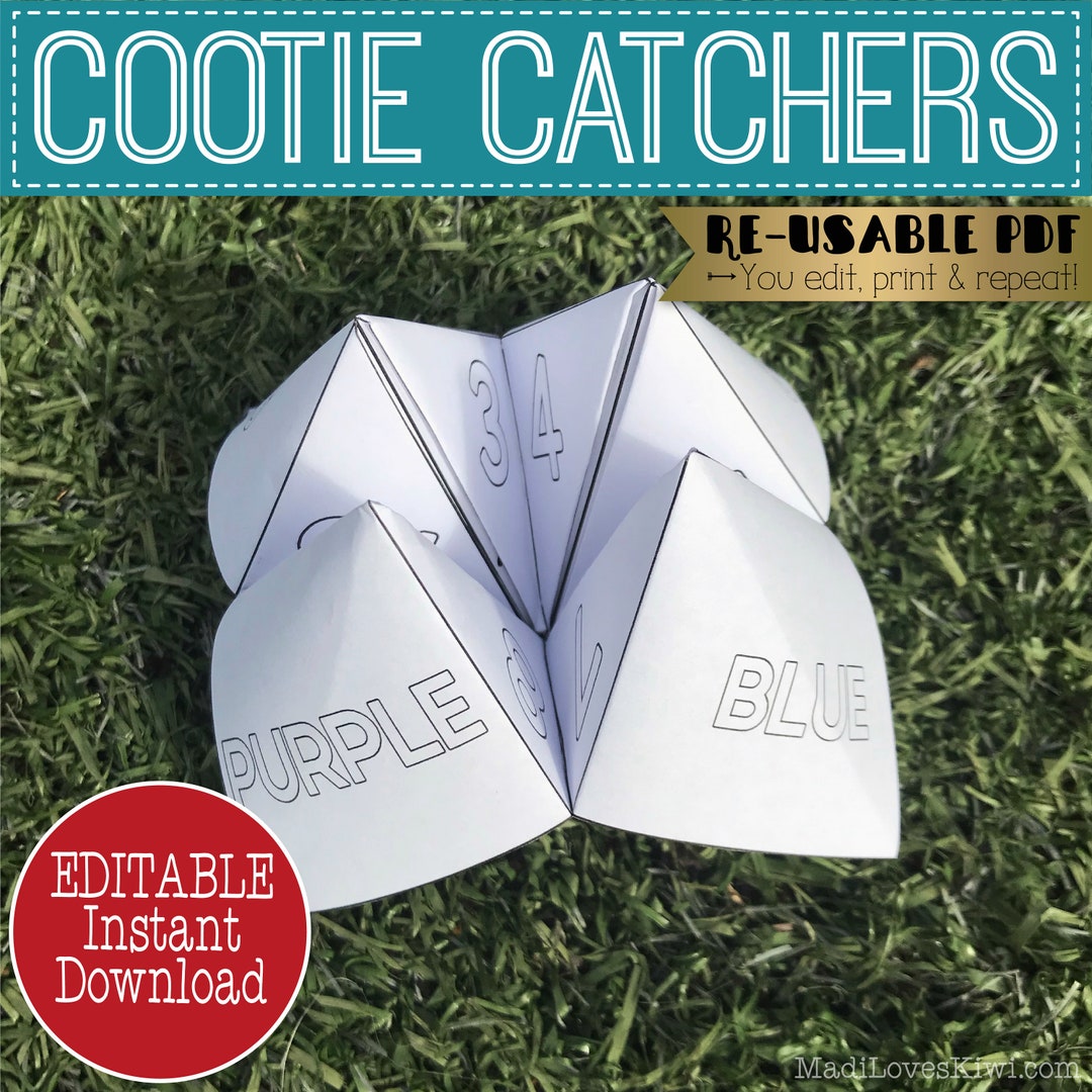 Editable Cootie Catcher Game Printable Fortune Teller - Etsy Australia