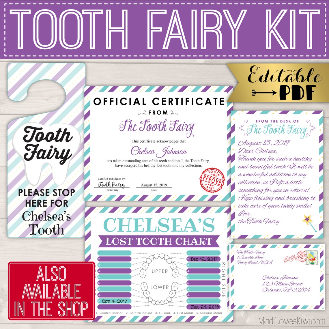 Mini Tooth Fairy Letter Printable With Envelope Editable Lost | Etsy Canada