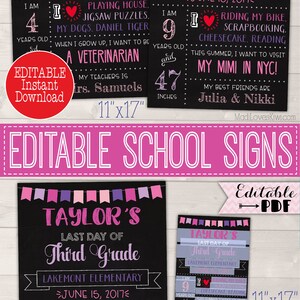 First Day of School Sign Instant Download, Last Day Printable ...