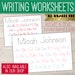 Cursive Name Writing Worksheet, Editable Script Handwriting Practice ...