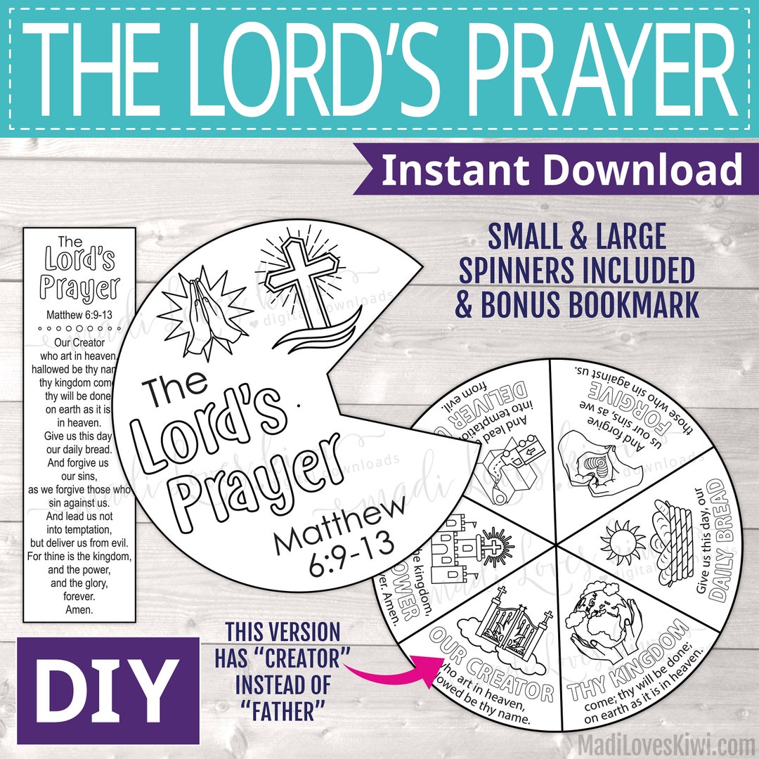 Printable Lords Prayer Wheel "creator", Lord's Bible Verse Sunday ...