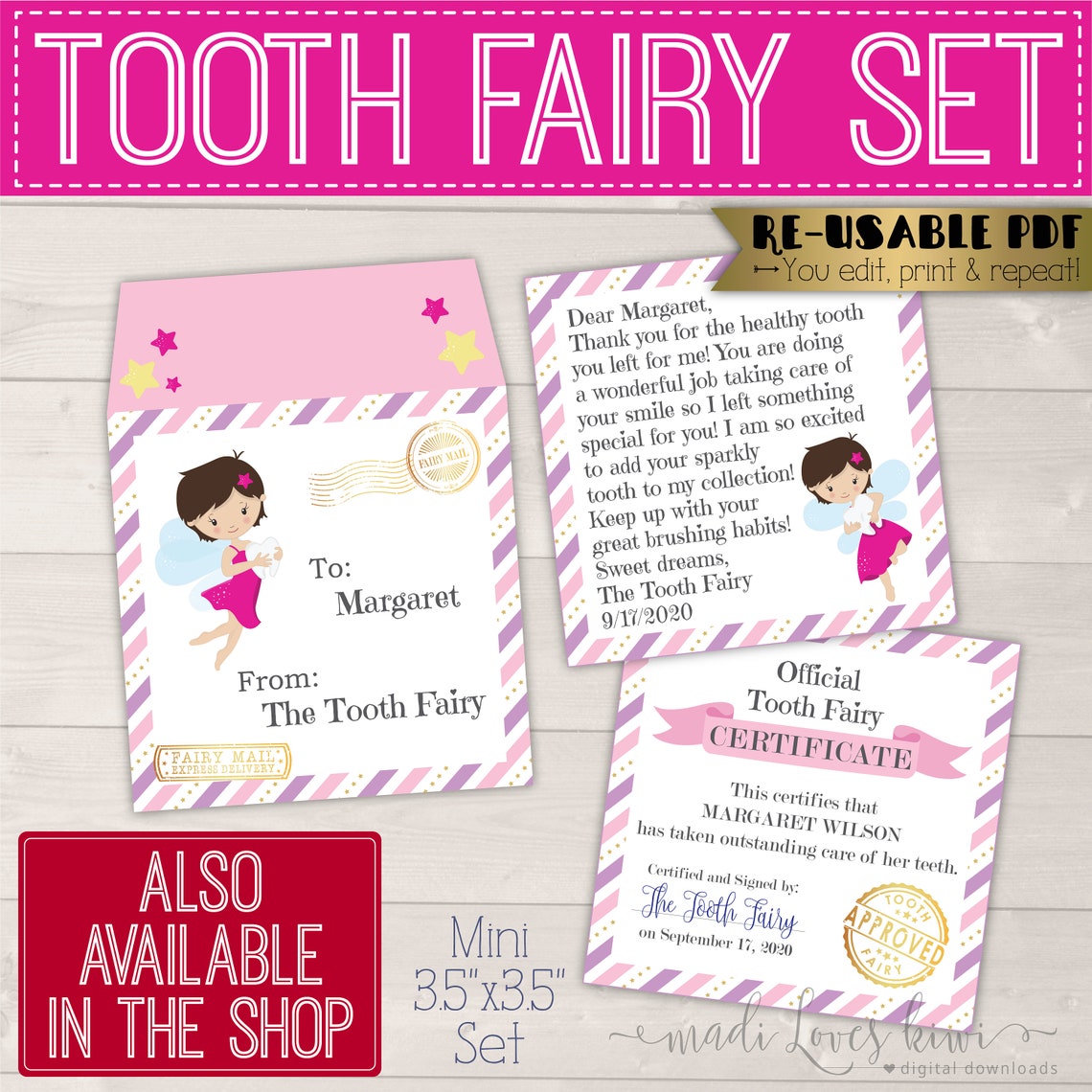 Certificate From Tooth Fairy Printable First Lost Receipt - Etsy