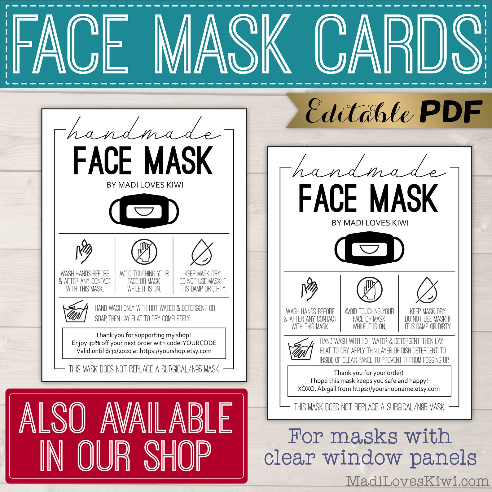 EDITABLE Headband Tag Template Printable Neck Gaiter Product - Etsy