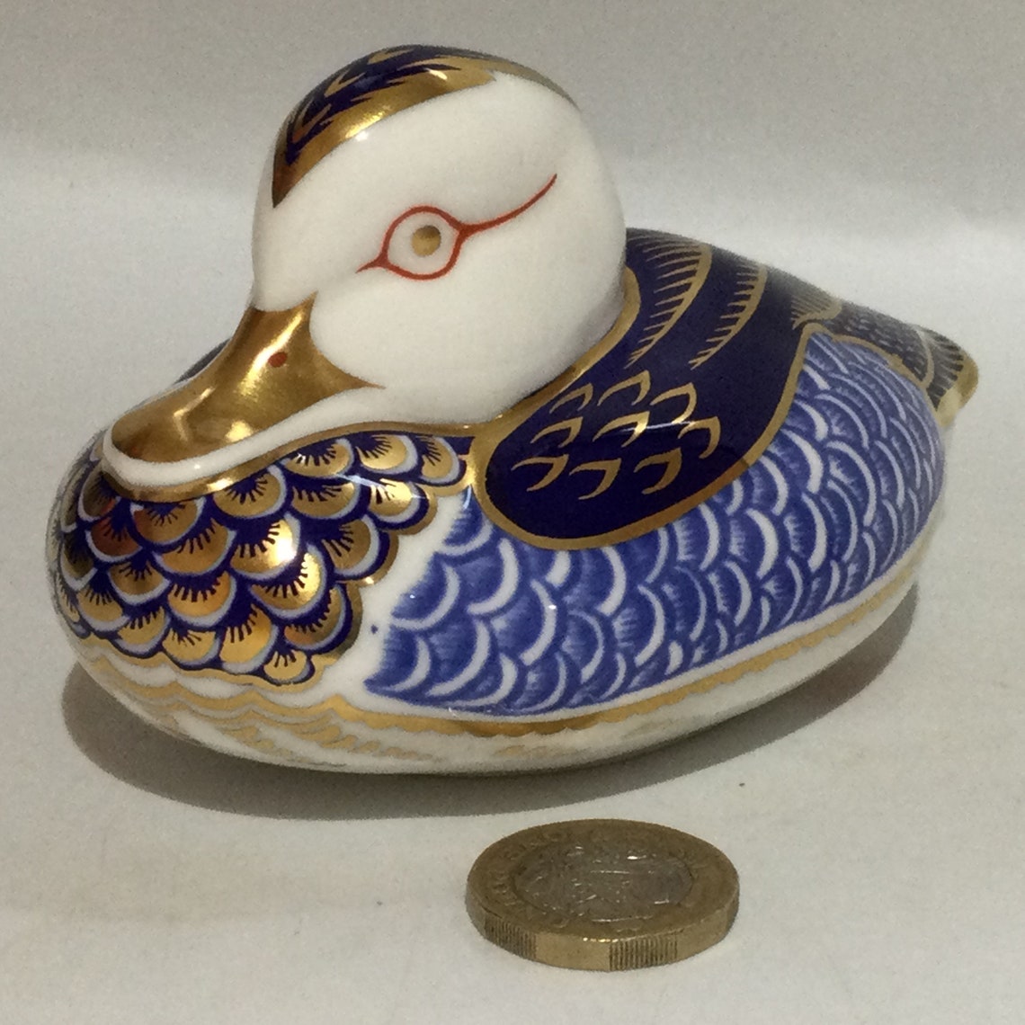 Royal Crown Derby LARGE BLUE DUCK Paperweight - Etsy