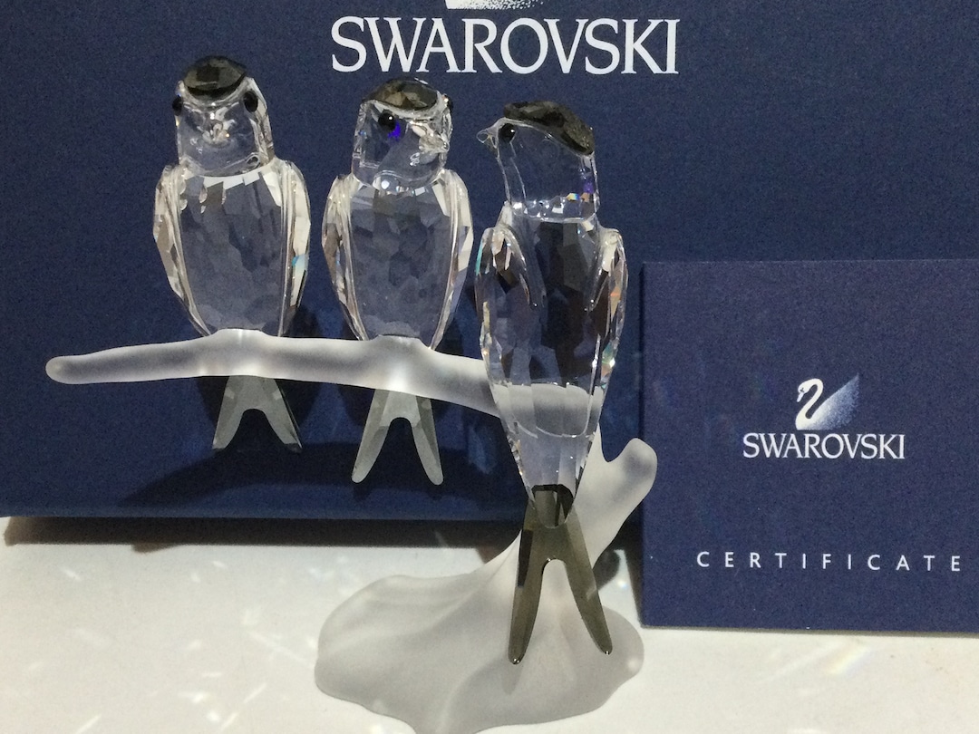 BOXED Swarovski Crystal SWALLOWS #892039 - Etsy