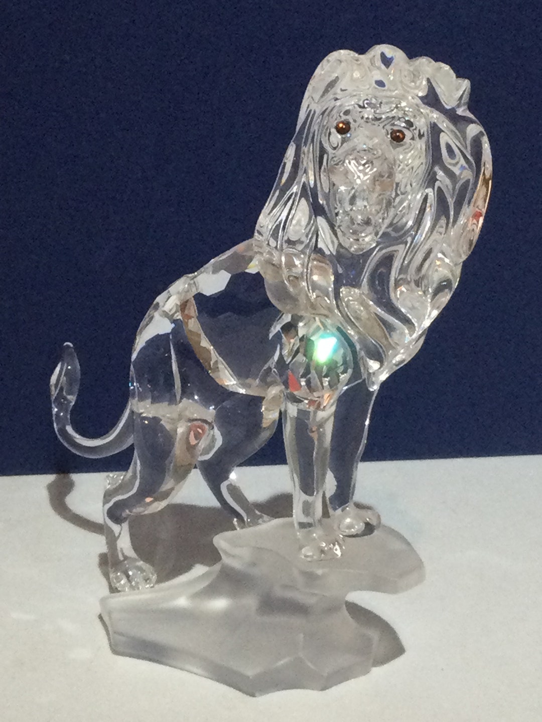 CASED Swarovski Crystal LION Standing in a Rock 269377 - Etsy