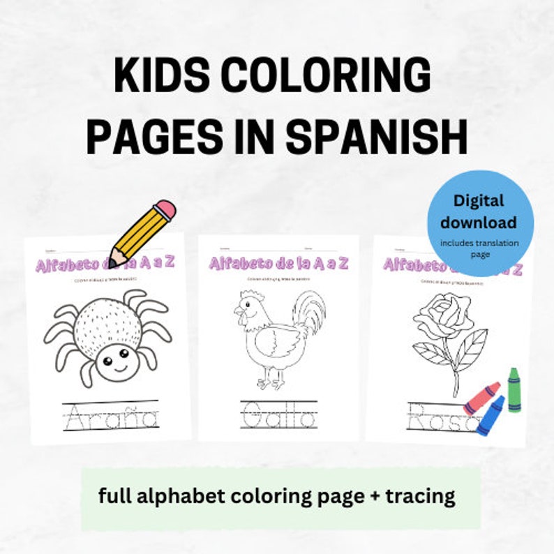 Spanish Alphabet Coloring Pages for Kids 26 Printable Coloring Pages ...