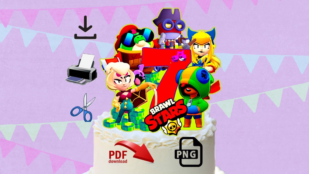 Brawl Stars Style Cake Topper. Digital File - Etsy