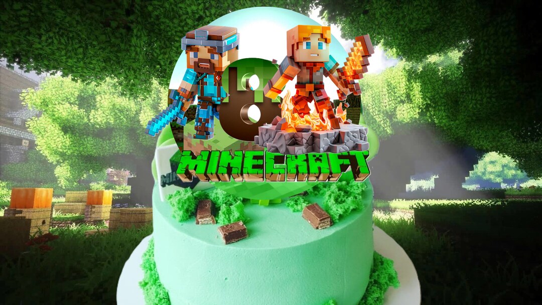 Minecraft Cake Topper, Topper for a Boy, Topper for a Girl, Cake Topper ...